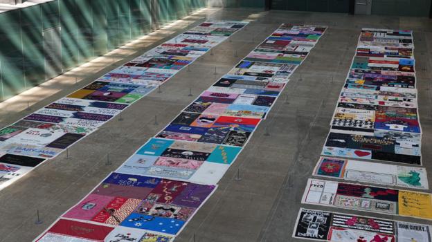 'Brave and beautiful people' remembered in Aids quilt display - BBC News