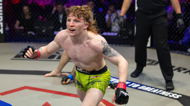 MMA: Paul Hughes stops Bruno Miranda in 42 seconds in Belfast - BBC Sport
