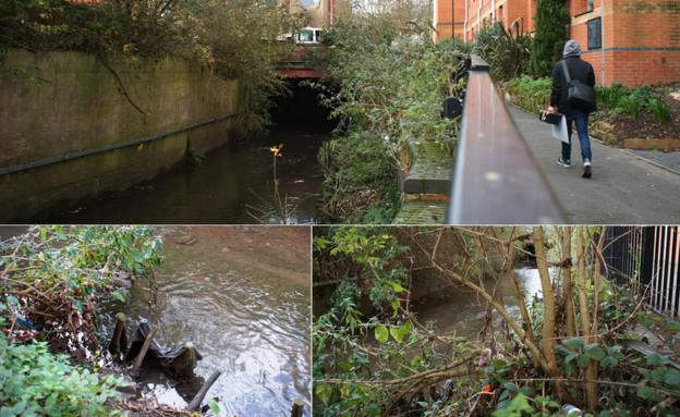 Tracing the hidden River Sherbourne under Coventry - BBC News