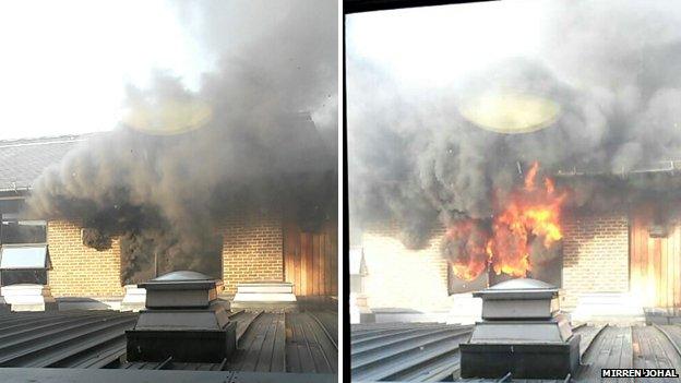 Magdalen College School stays open to pupils after fire - BBC News