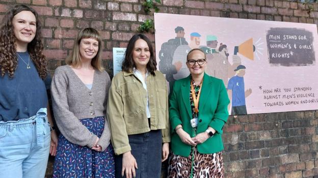 West Midlands railway murals ask how men can stand up for women - BBC News