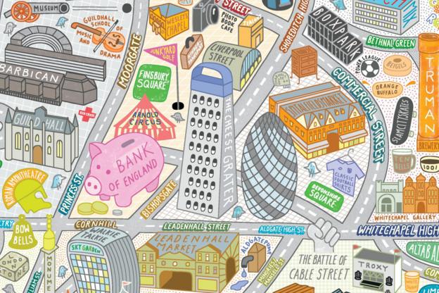 Angry Dan: The street artist mapping London's landmarks - BBC News