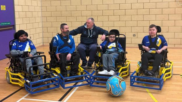 Powerchair football players on impact of wheelchair sport - BBC News