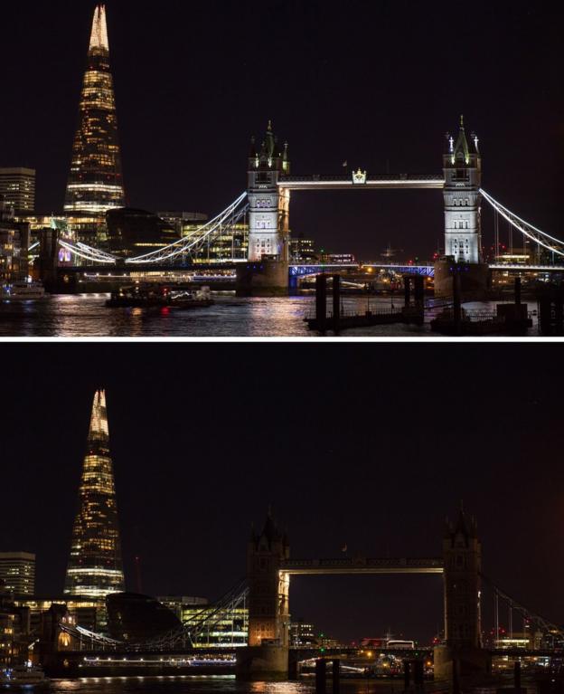 Earth Hour switches lights off around the world - BBC News