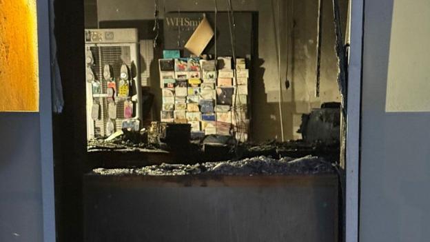 Milton Keynes post office damaged after man sets counter alight - BBC News