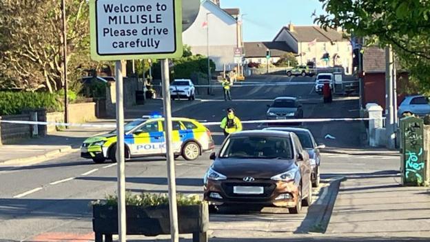 Millisle: Man released on bail after car collides with people - BBC News