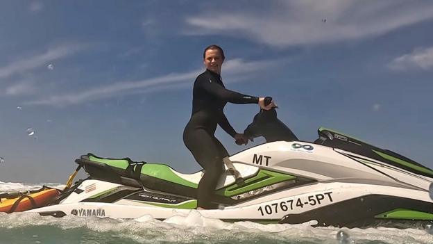 UK surfer Laura Crane in class of her own at big wave spot Nazare - BBC ...
