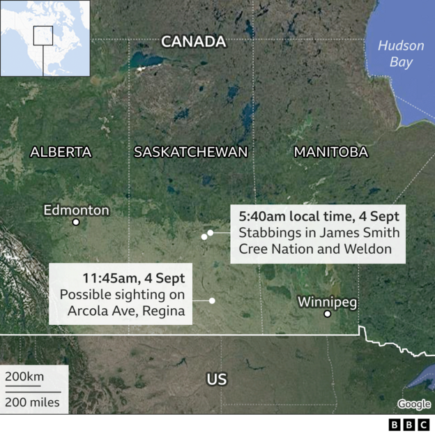 Canada stabbings: Police hunt suspects after killing spree in ...