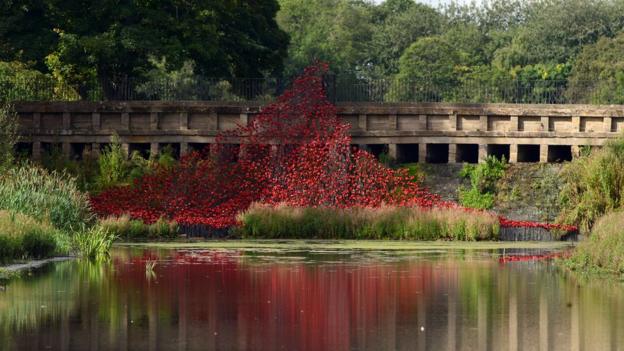 Tower of London poppies on show at Yorkshire Sculpture Park - BBC News