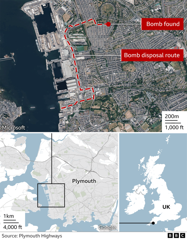 Plymouth WW2 bomb found in garden detonated at sea - BBC News