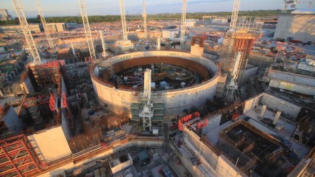 Hinkley C nuclear reactor roof lifted into place - BBC News