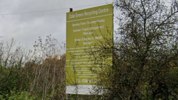 A414 closed after 'suspicious device' found at Cole Green recycling ...