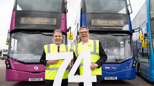 First Bus builds depots for new electric buses at West sites - BBC News