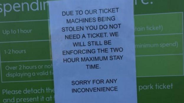 Waitrose car park ticket machines stolen - BBC News