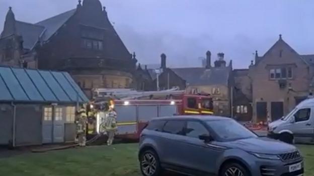 Thornton Manor: Extent of 2022 fire damage revealed in pictures - BBC News