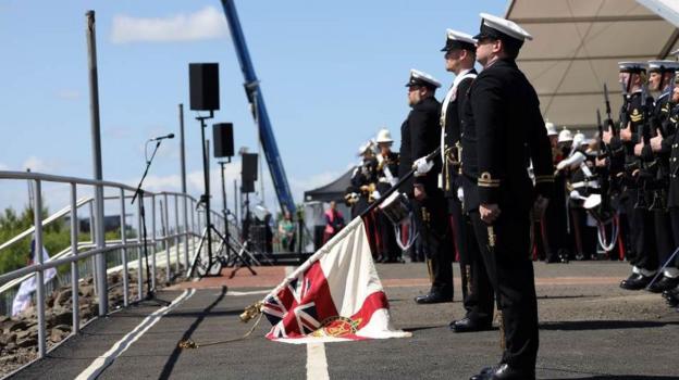 Kate officially names new Royal Navy warship HMS Glasgow - BBC News