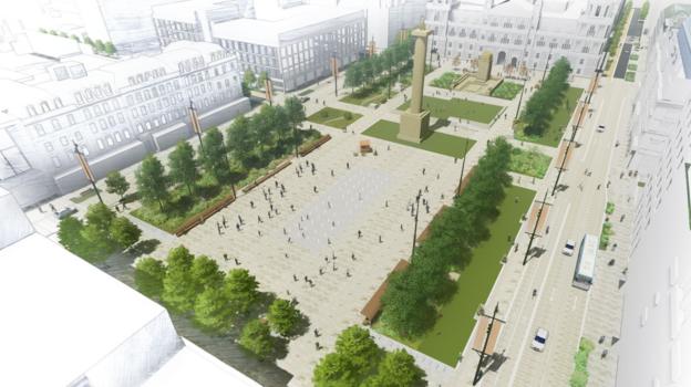 Work to revamp Glasgow's George Square to begin January 2025 - BBC News
