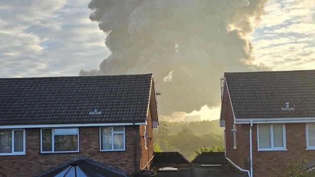 Cannock warehouse blaze not out yet - fire service - BBC News