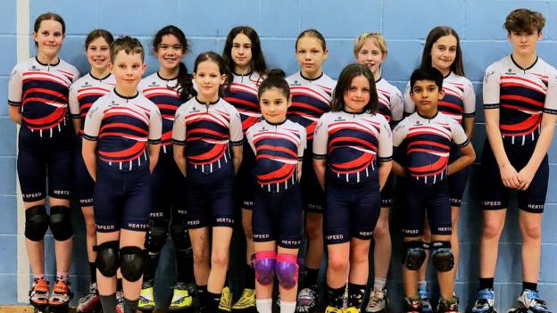 Stevenage roller skater Mia, 13, catches eye of Team GB - BBC News