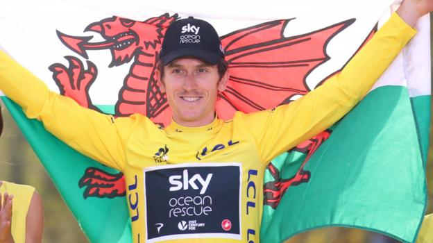 Geraint Thomas: Former champion bids farewell to Tour de France - BBC Sport