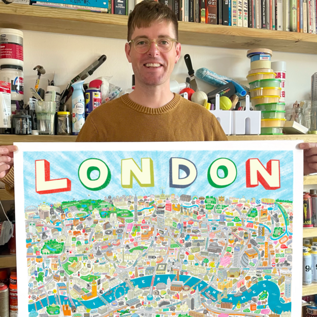 Angry Dan: The street artist mapping London's landmarks - BBC News