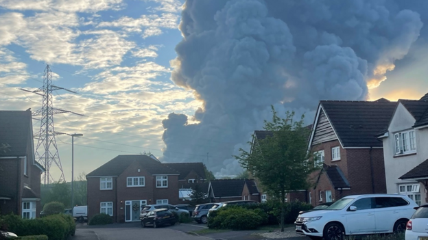 Cannock warehouse blaze not out yet - fire service - BBC News