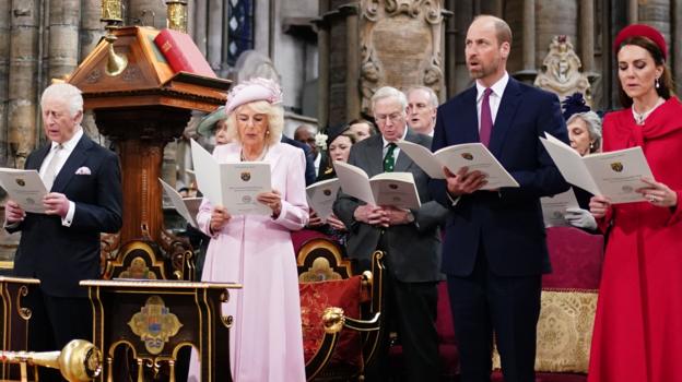 King Charles and Catherine return to Commonwealth Day service - BBC News