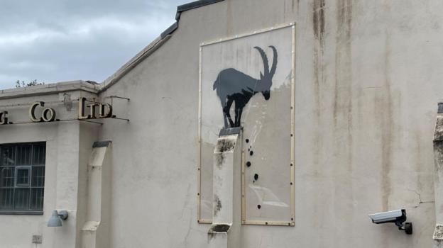 Banksy paints fish on police sentry box in London's Ludgate Hill - BBC News