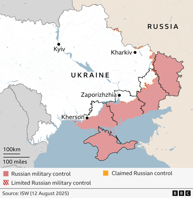 Mapping Ukraine's frontlines and ceasefire scenarios - BBC News