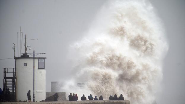 In pictures: Storm Darragh causes disruption across the UK - BBC News