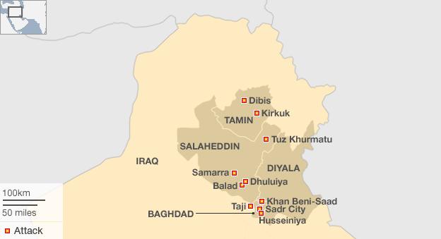 Iraq attacks in Baghdad and north 'kill 107' - BBC News