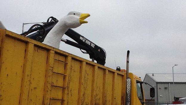 Nottingham's Goose Fair 'Goosey' out of hibernation - BBC News