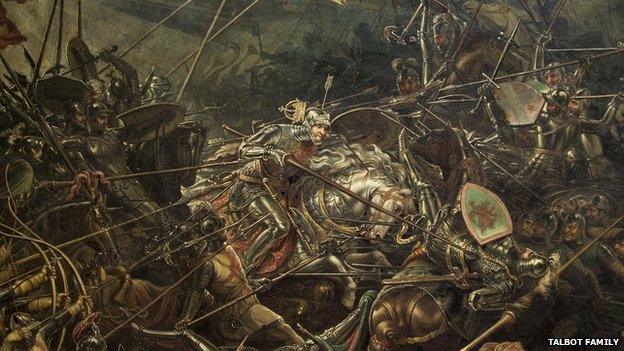 Richard III Battle of Bosworth painting goes on show - BBC News