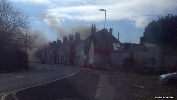 Fire breaks out at Edensor High School site - BBC News