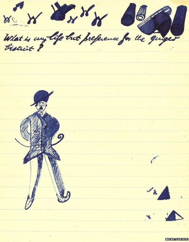 Samuel Beckett manuscript and doodles go on display - BBC News