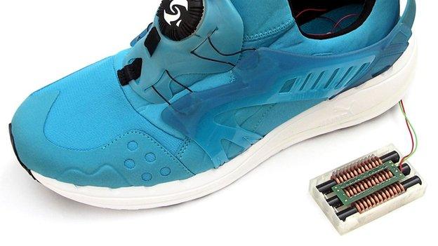 Smart shoe devices generate power from walking - BBC News