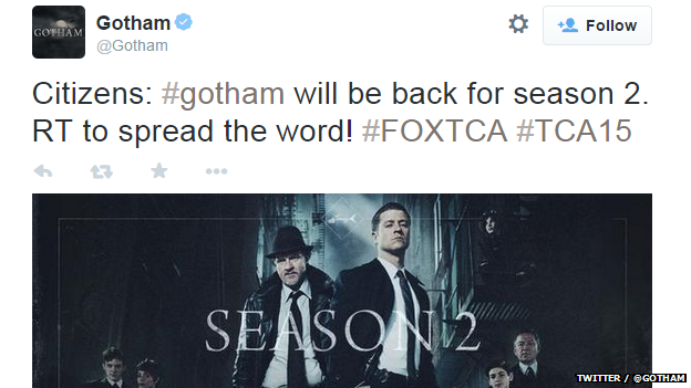 Batman drama Gotham will be back for a second series - BBC News