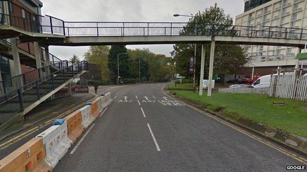 Cycle lane work starts at St Nicholas Circle - BBC News