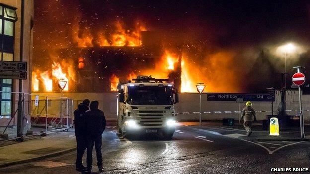 Crews probe cause of Peterhead fish factory blaze - BBC News