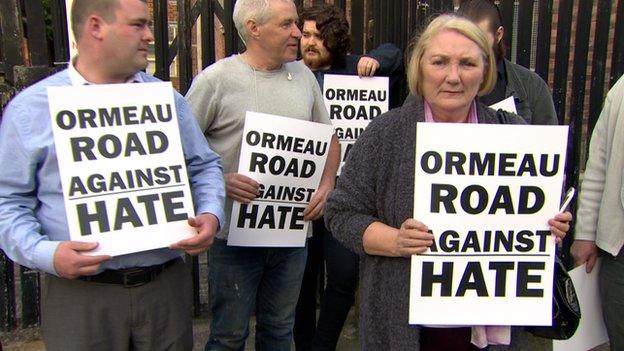 Belfast: Ormeau Road protest against hate crime - BBC News