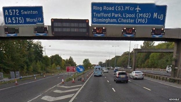 M60 at Worsley closed for 'smart motorway' work - BBC News