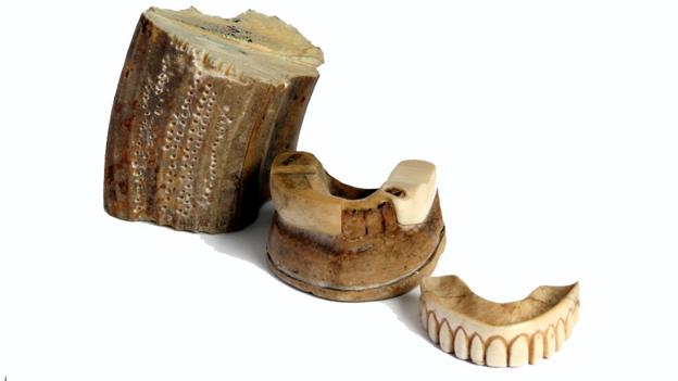 The dentures made from the teeth of dead soldiers at Waterloo - BBC News