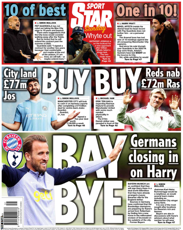 Sunday's back pages - BBC Sport