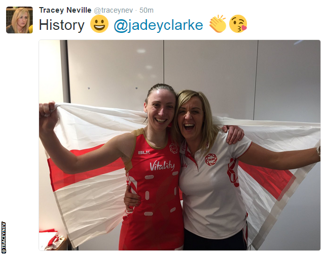 Netball Quad Series: England beat South Africa & Jade Clarke sets ...