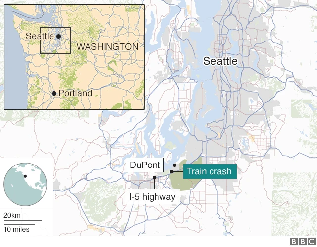 As it happened: Amtrak train plunges on to US highway - BBC News