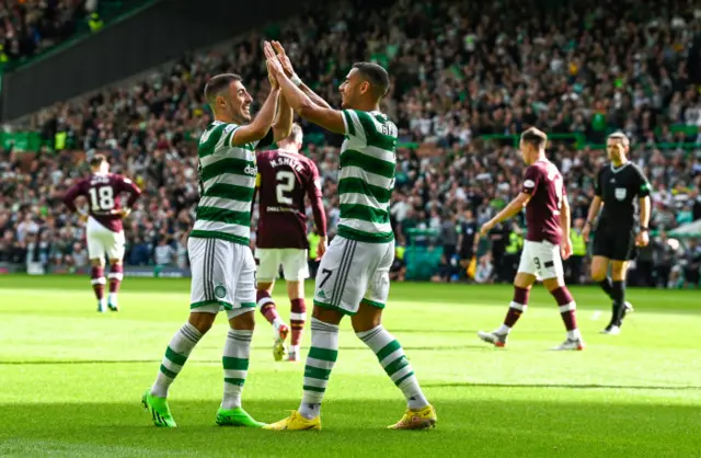 Scottish Premiership: Celtic beat Hearts after two late red cards - BBC ...