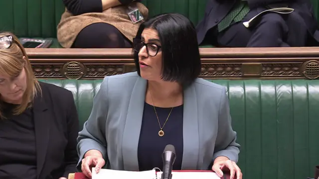 Home secretary speaking in the Commons after saying asylum reforms will ...