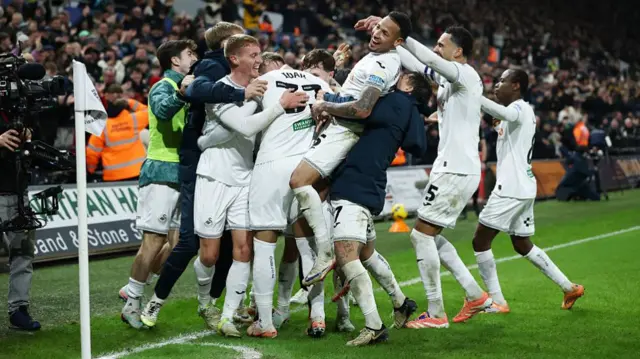 Swans come from behind to beat Wrexham in Welsh derby - BBC Sport