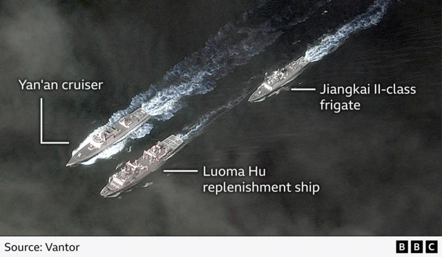 BBC Verify Live: China navy task force spotted in new satellite images ...
