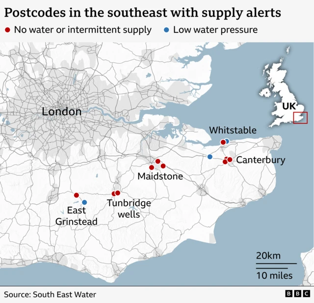 South East Water: Residents frustrated as thousands still without ...